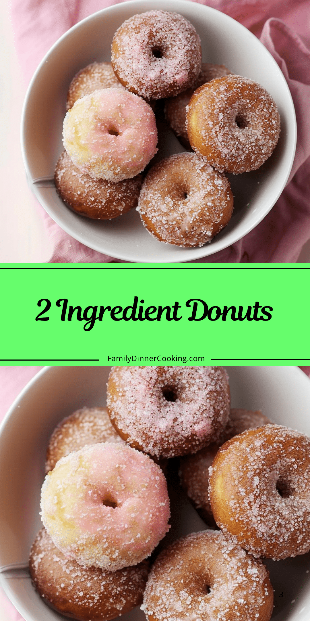 2 Ingredient Donuts - Family Dinner Cooking
