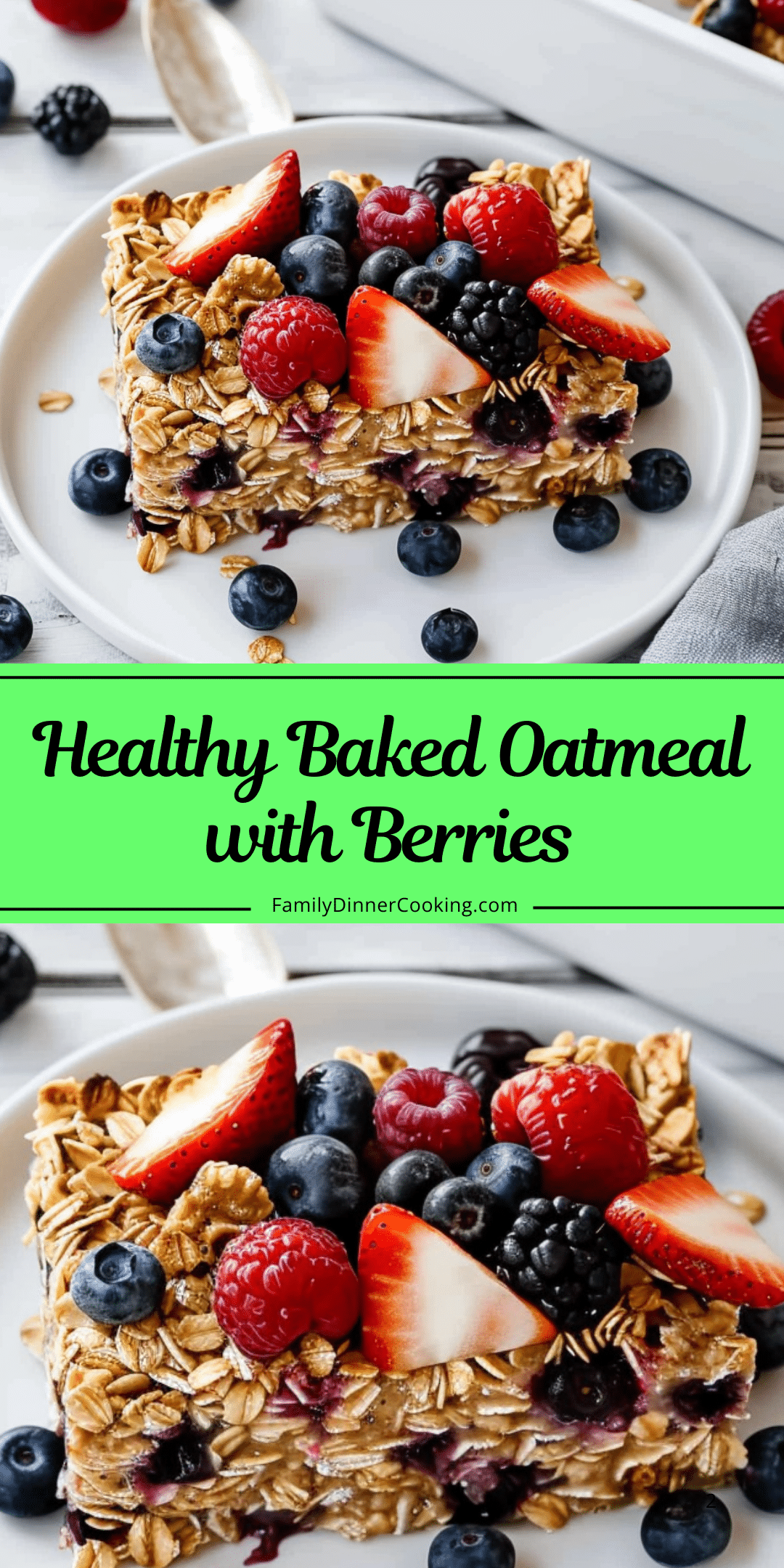 Healthy Baked Oatmeal with Berries | Family Dinner Cooking