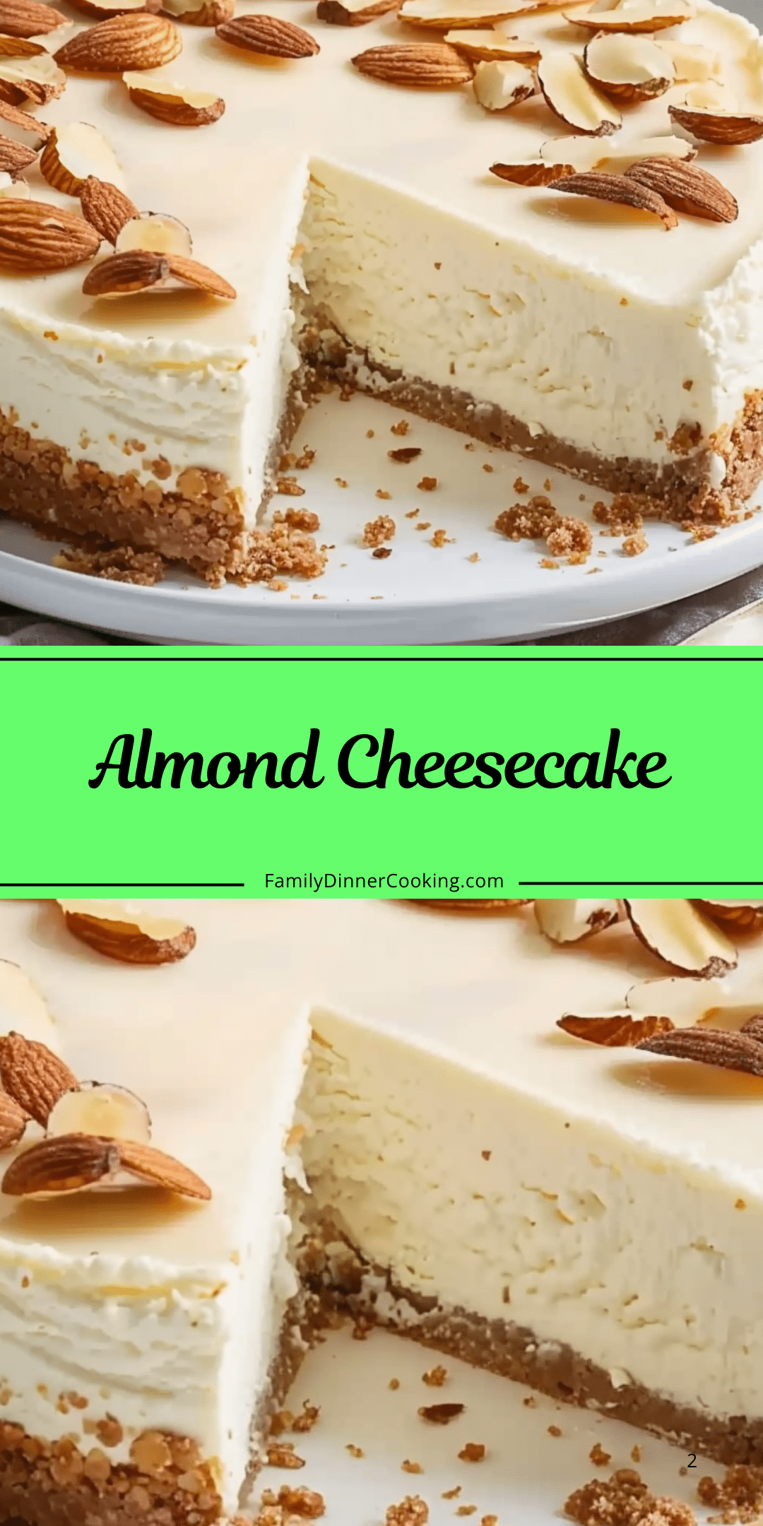 Almond Cheesecake | Family Dinner Cooking