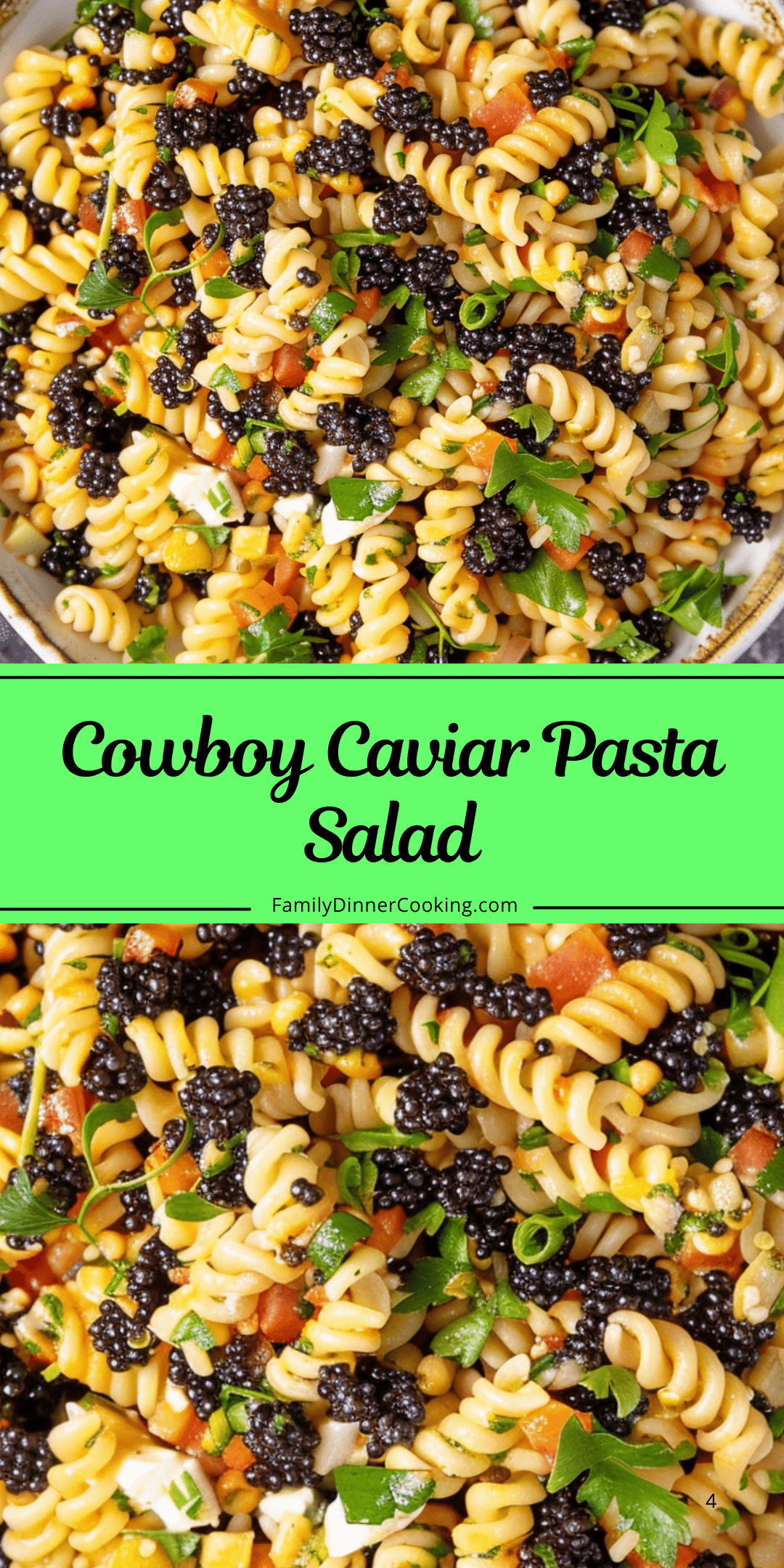 Cowboy Caviar Pasta Salad - Family Dinner Cooking