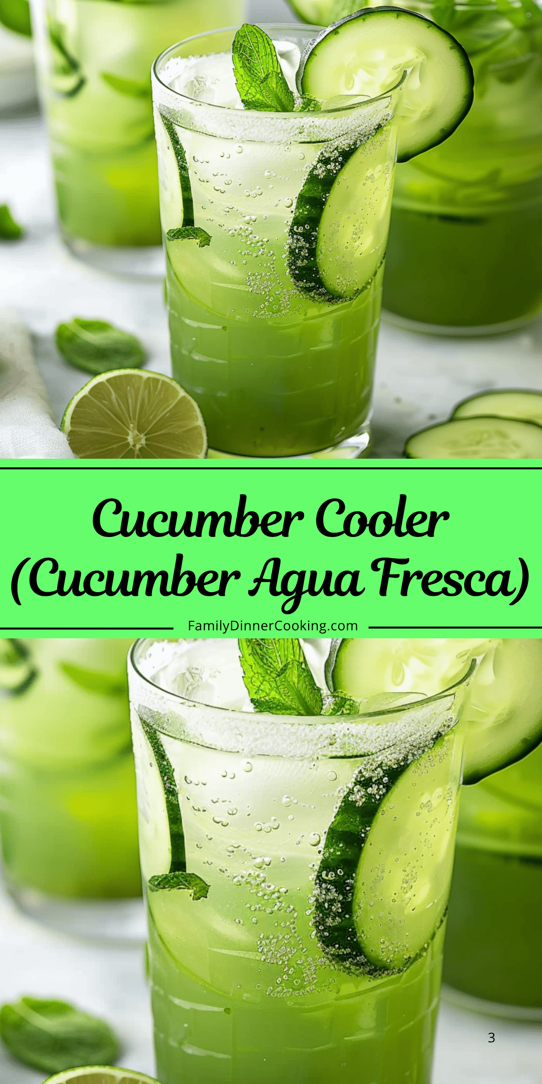 Cucumber Cooler (Cucumber Agua Fresca) - Family Dinner Cooking