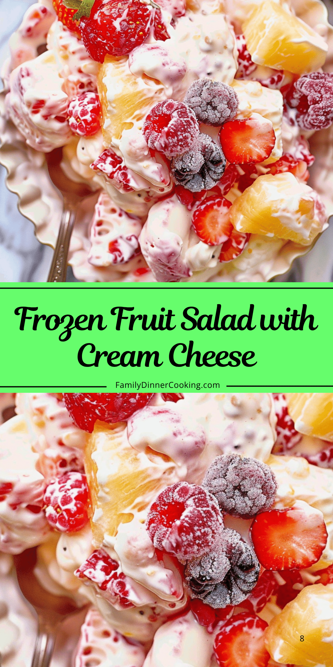 Frozen Fruit Salad with Cream Cheese | Family Dinner Cooking