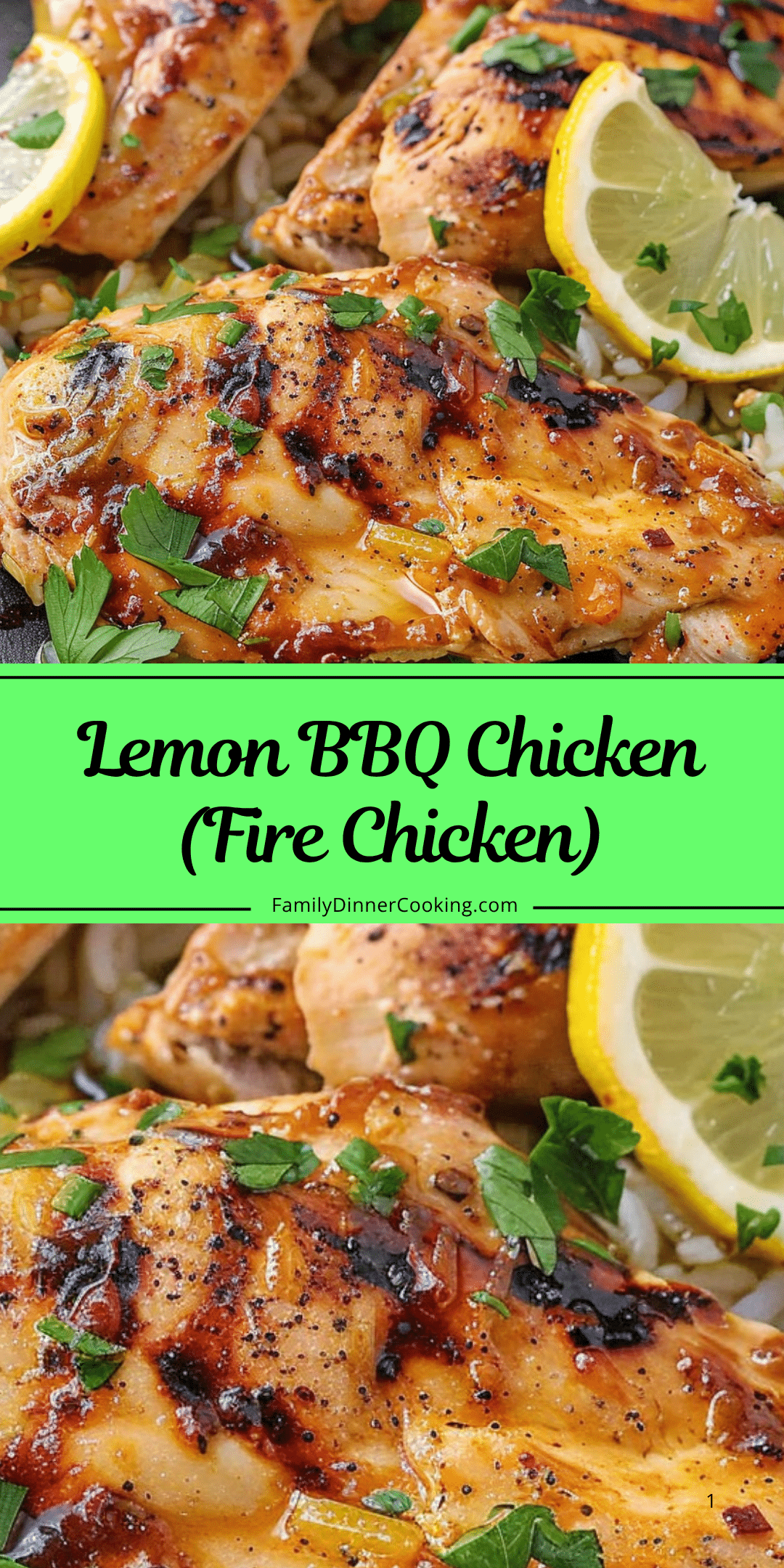 Lemon BBQ Chicken (Fire Chicken) - Family Dinner Cooking