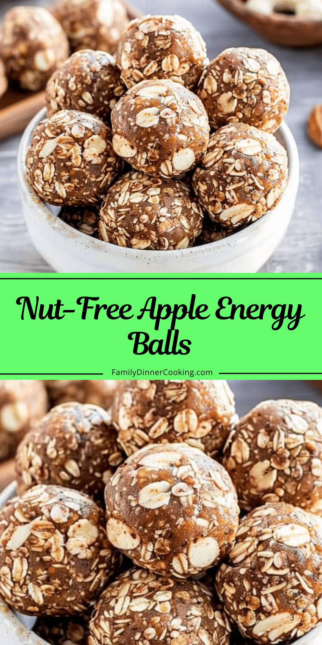 Nut-Free Apple Energy Balls | Family Dinner Cooking
