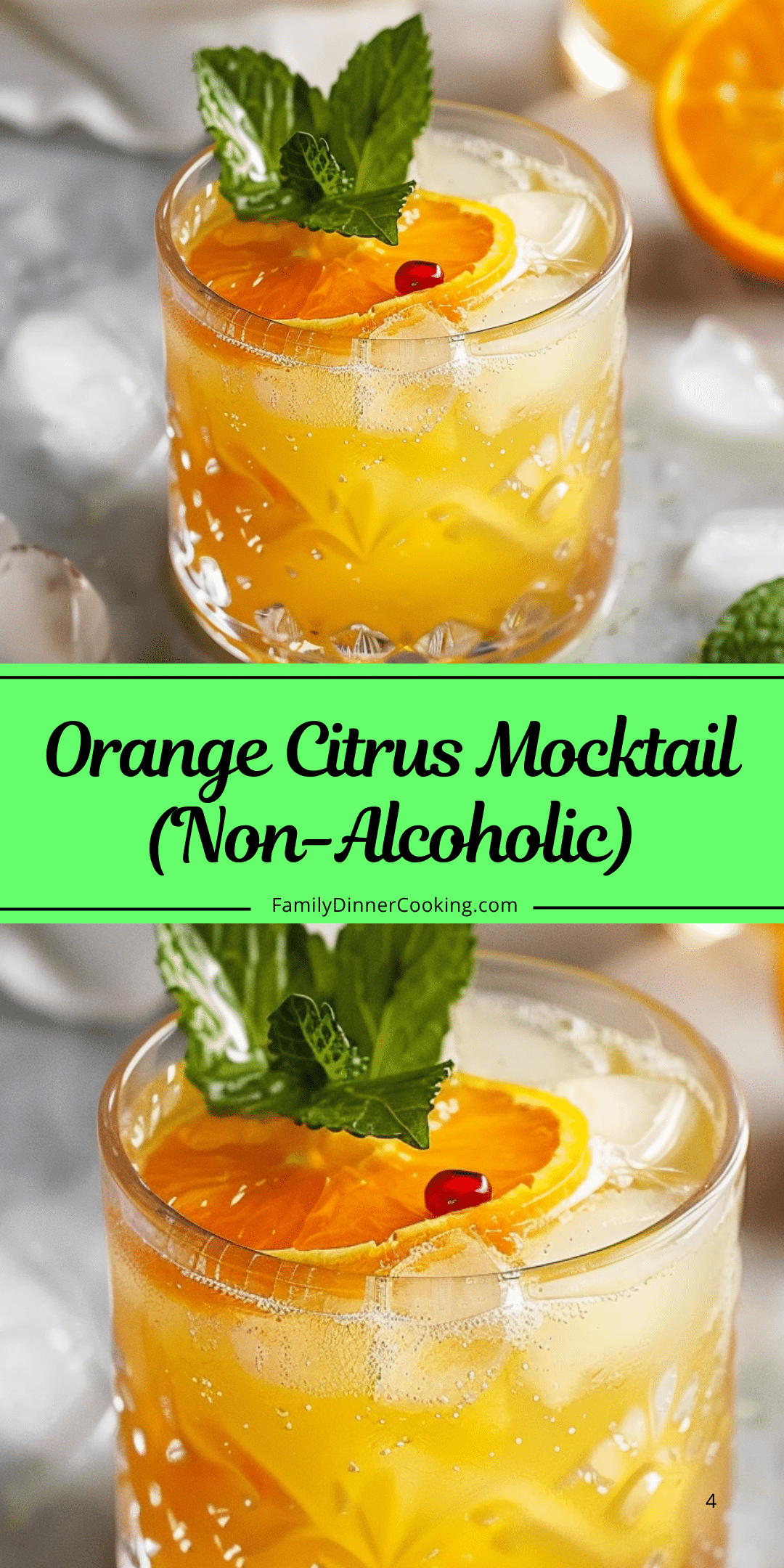 Orange Citrus Mocktail (Non-Alcoholic) | Family Dinner Cooking