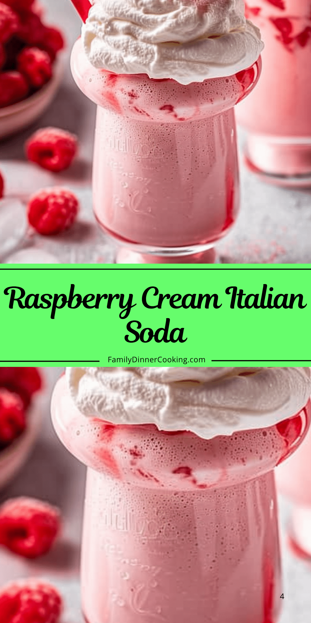 Raspberry Cream Italian Soda - Family Dinner Cooking