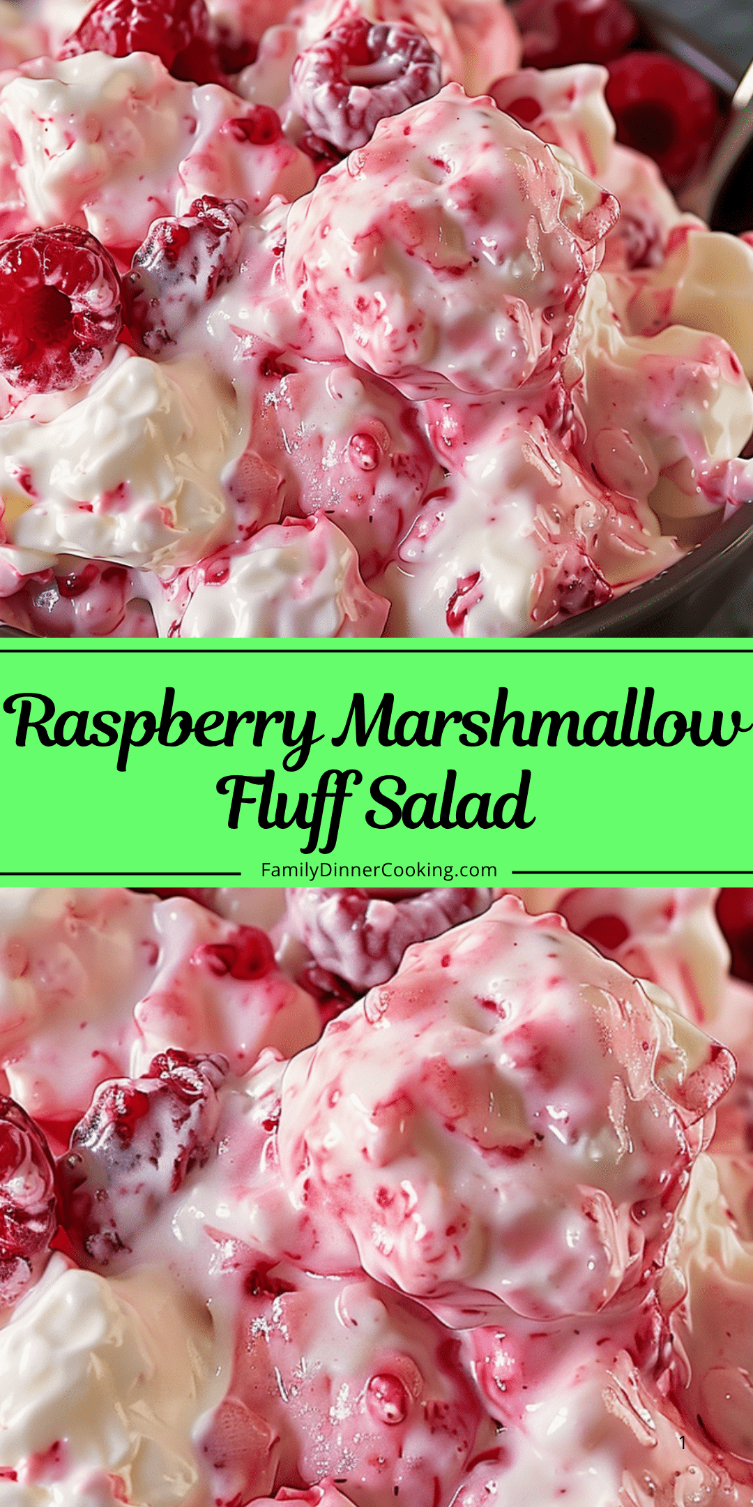 Raspberry Marshmallow Fluff Salad | Family Dinner Cooking
