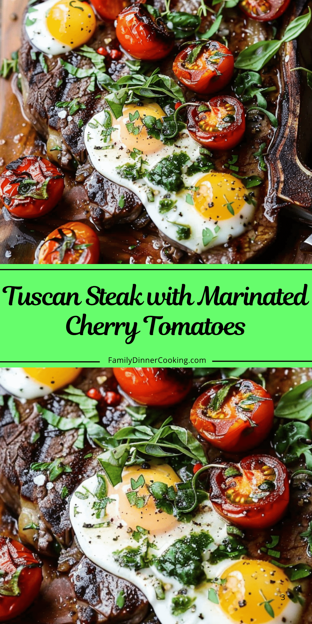 Tuscan Steak with Marinated Cherry Tomatoes | Family Dinner Cooking