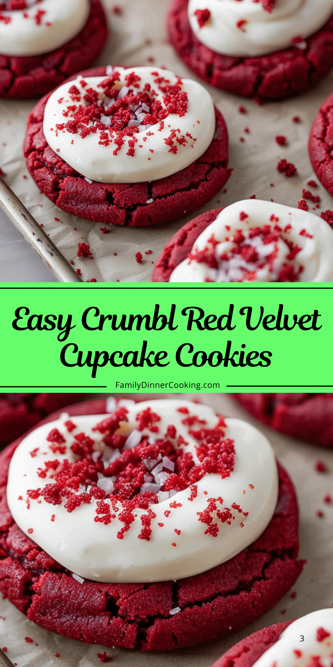 Crumbl Red Velvet Cupcake Cookies | Family Dinner Cooking