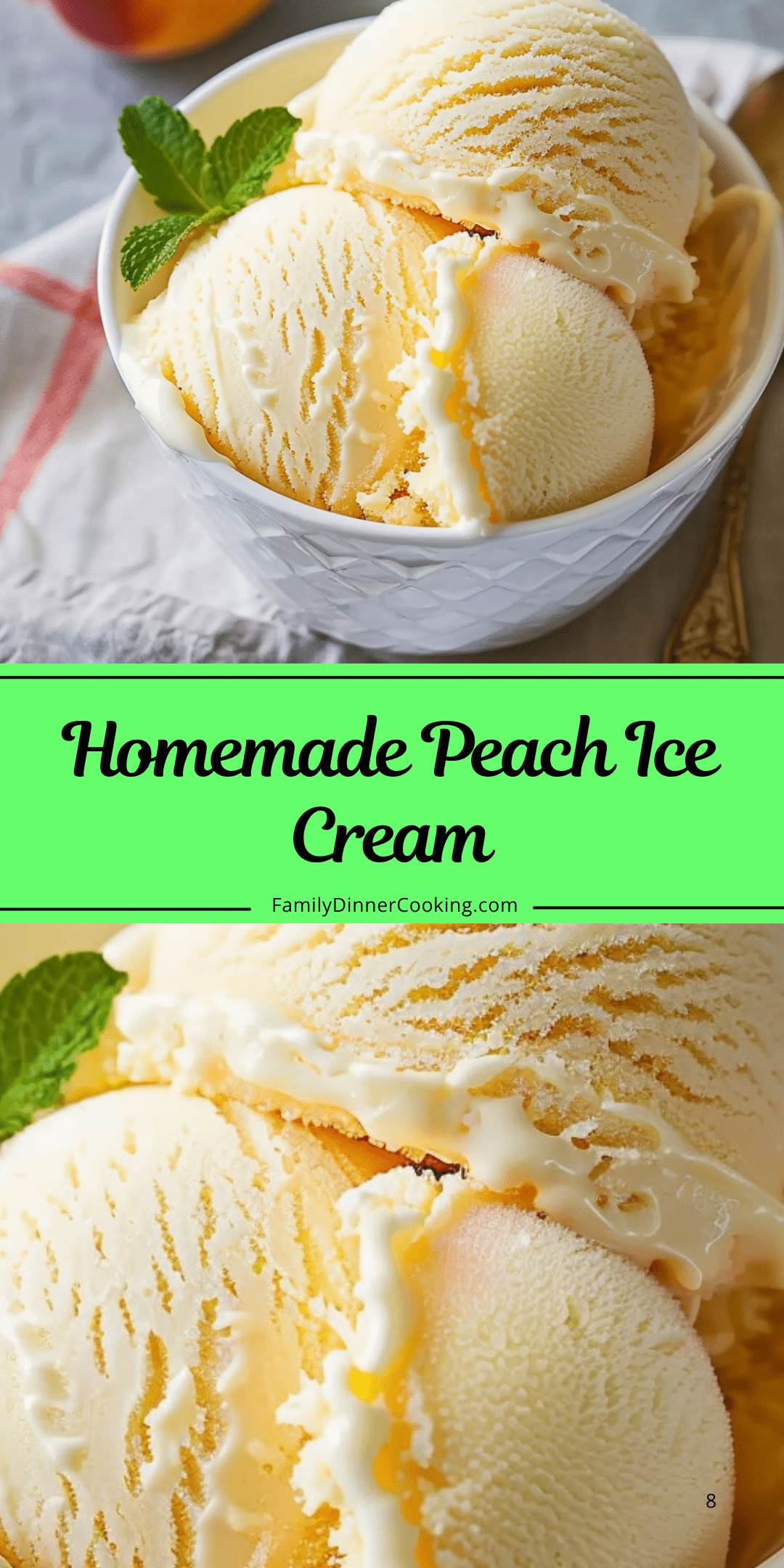 Homemade Peach Ice Cream | Family Dinner Cooking