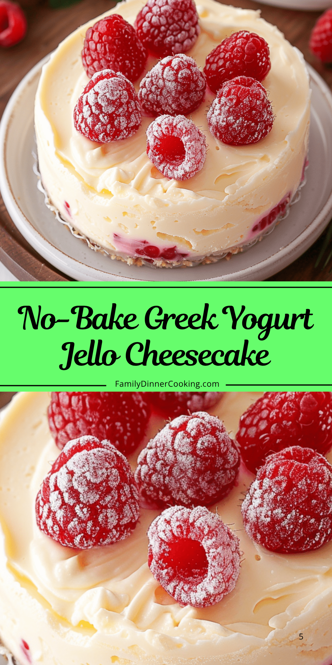 No-Bake Greek Yogurt Jello Cheesecake | Family Dinner Cooking