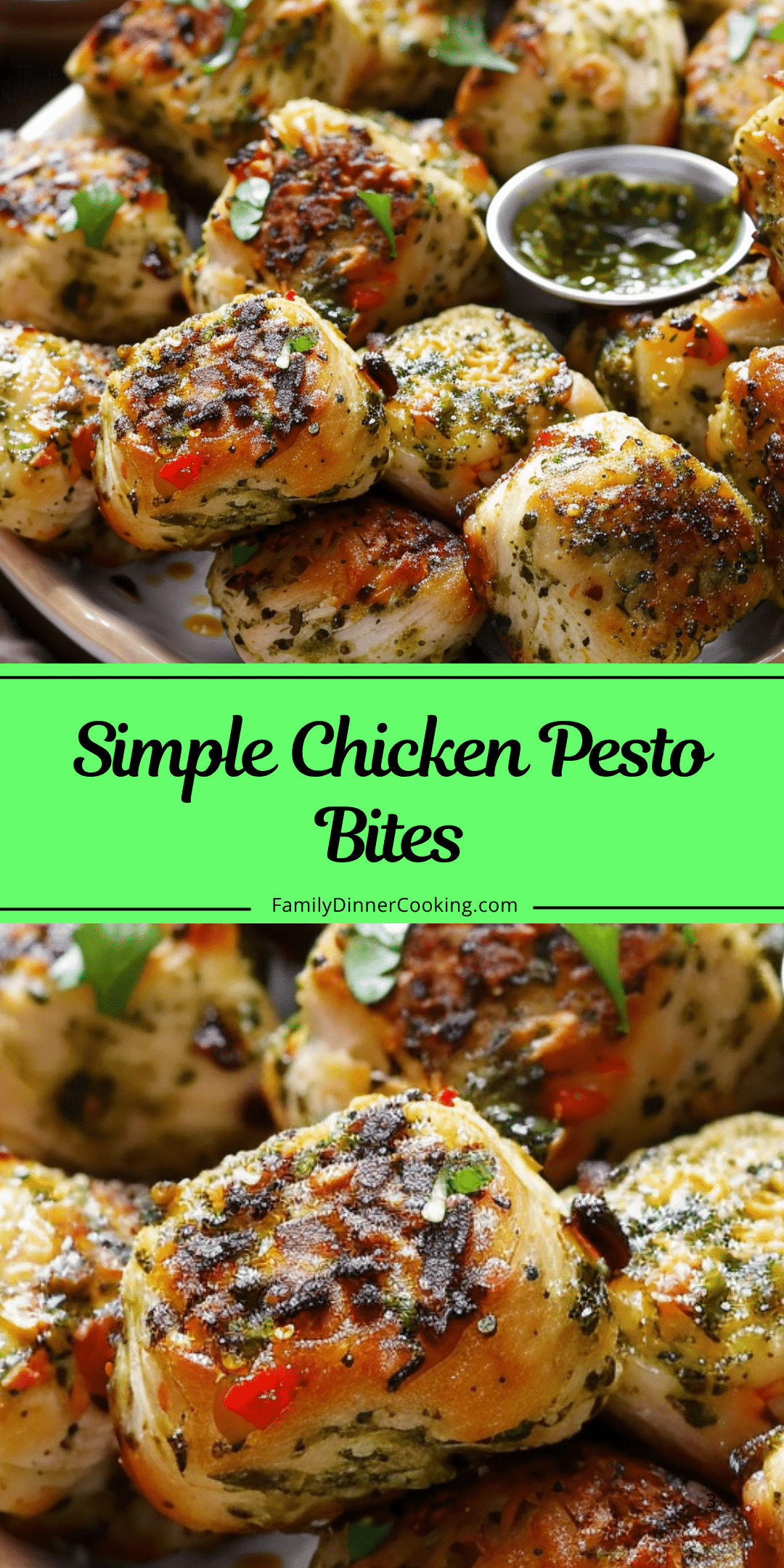 Simple Chicken Pesto Bites | Family Dinner Cooking