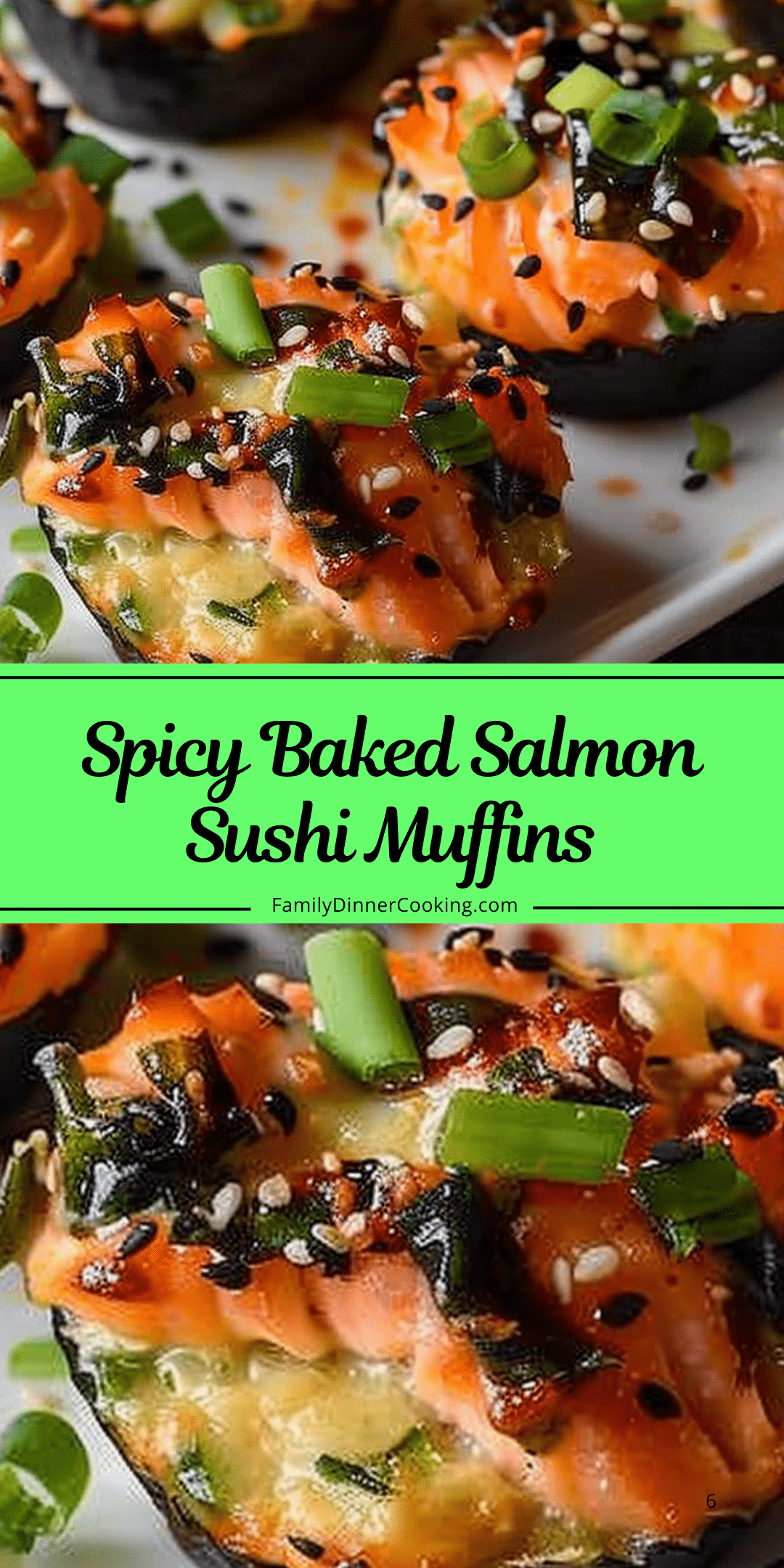Spicy Baked Salmon Sushi Muffins | Family Dinner Cooking