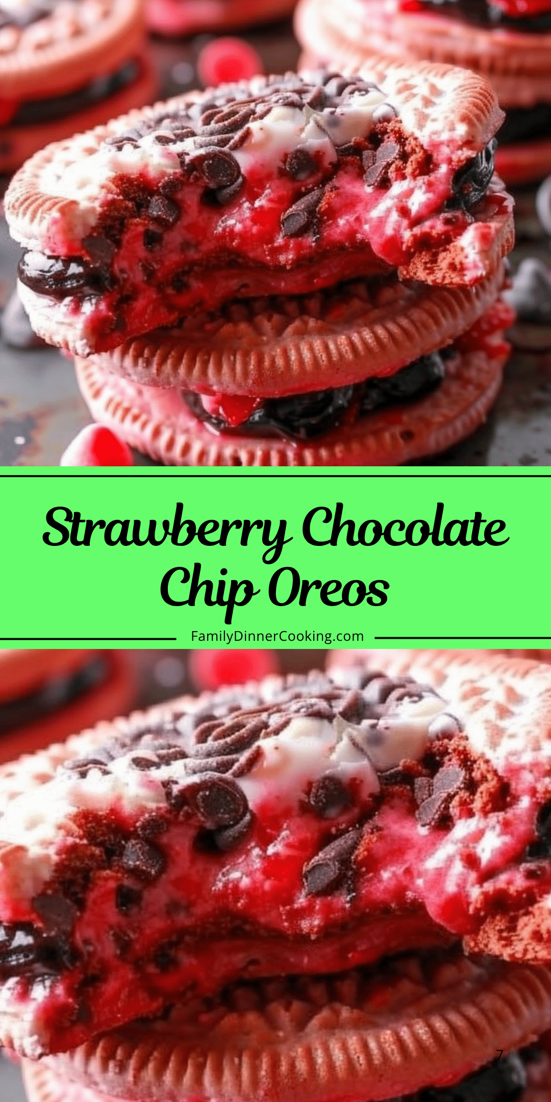 Strawberry Chocolate Chip Oreos | Family Dinner Cooking