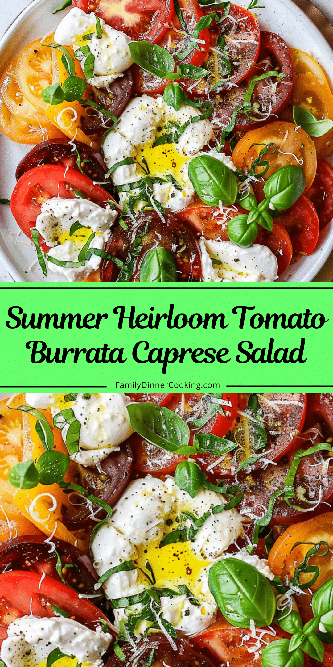 Summer Heirloom Tomato Burrata Caprese Salad | Family Dinner Cooking