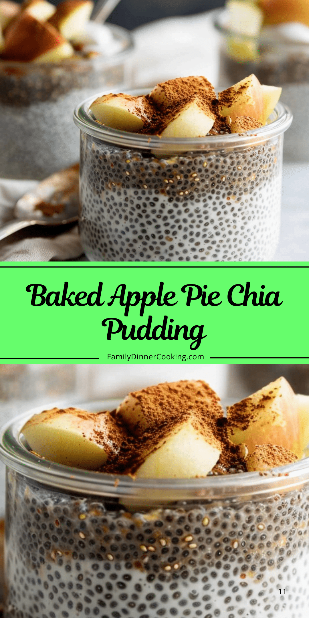 Baked Apple Pie Chia Pudding | Family Dinner Cooking