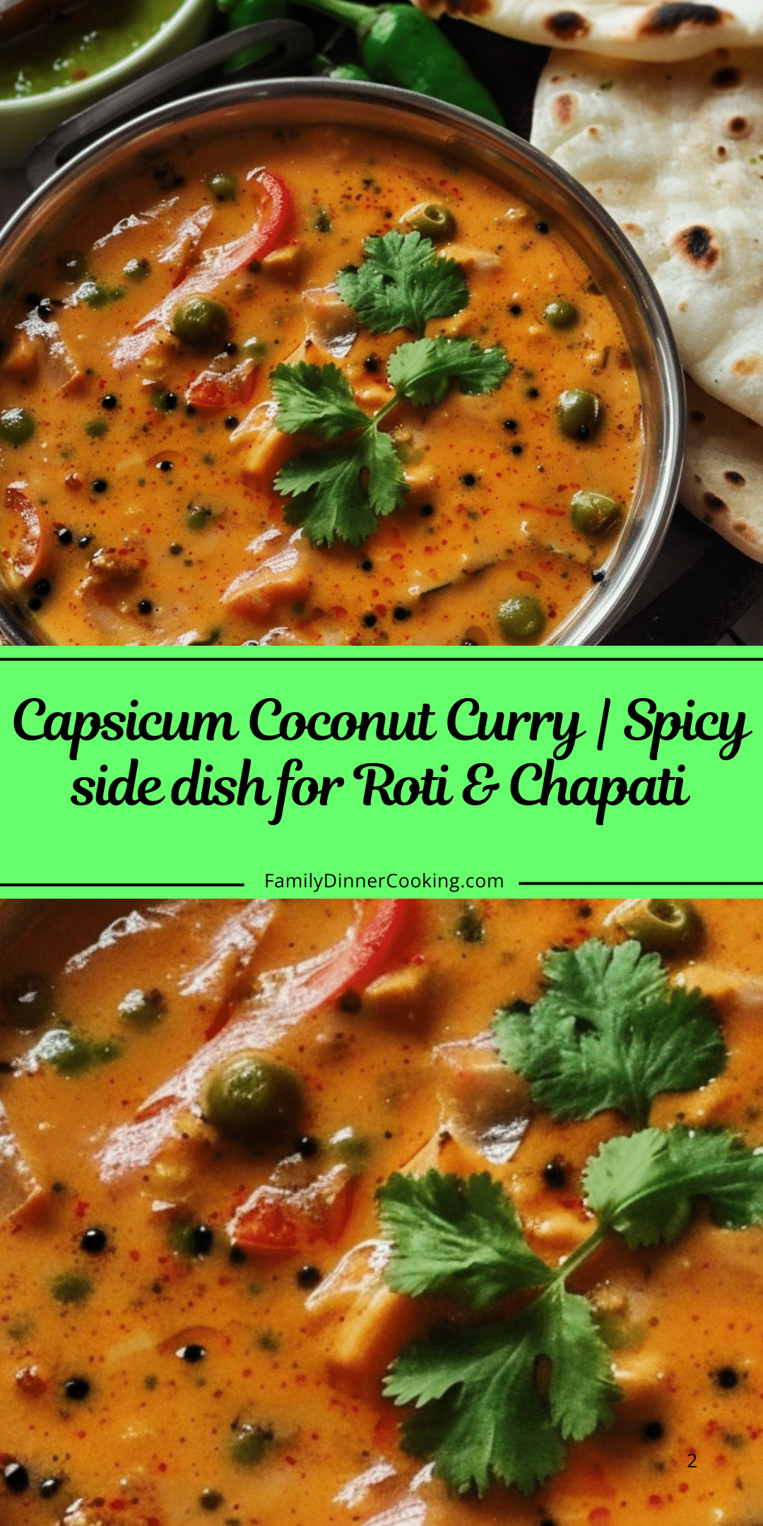 Capsicum Coconut Curry | Spicy Side Dish for Roti & Chapati | Family ...