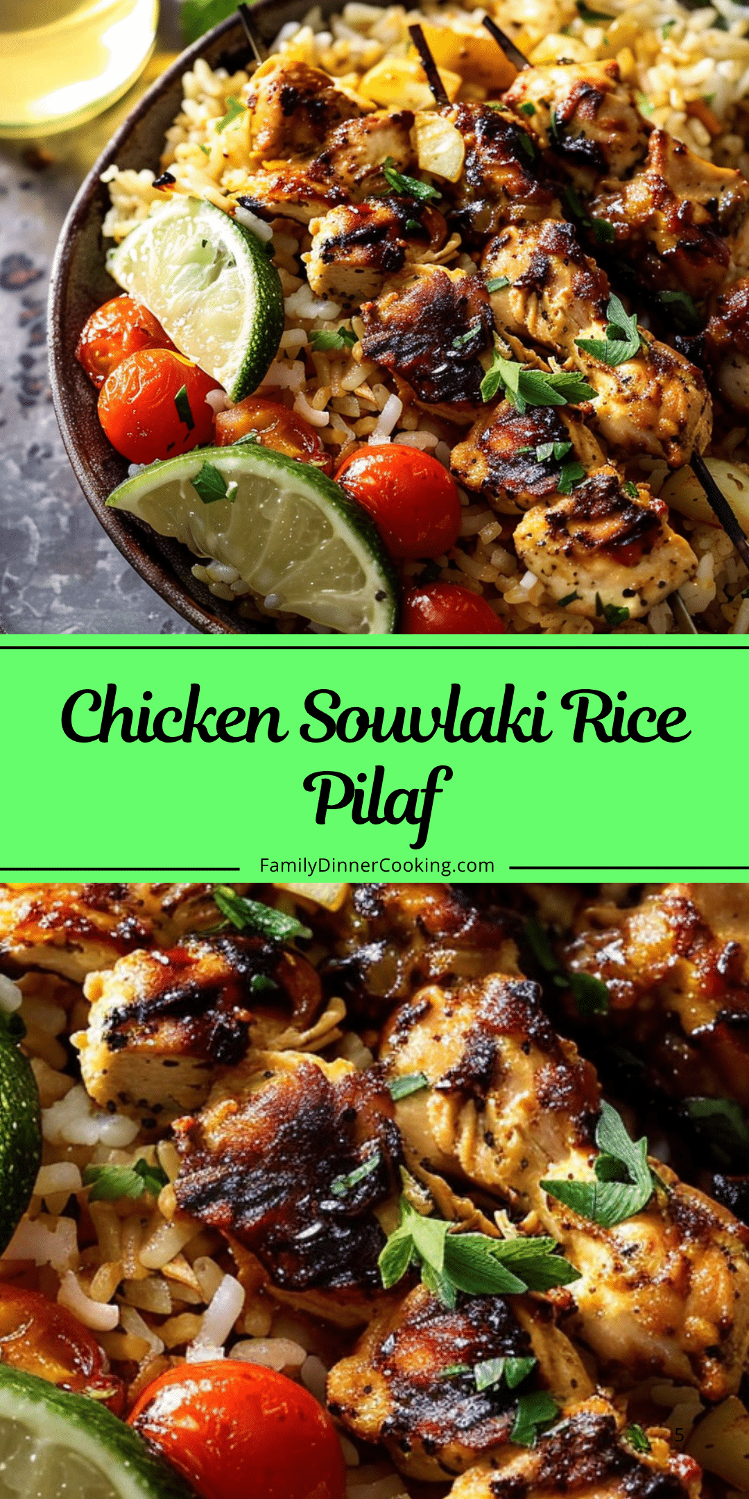 Chicken Souvlaki Rice Pilaf | Family Dinner Cooking