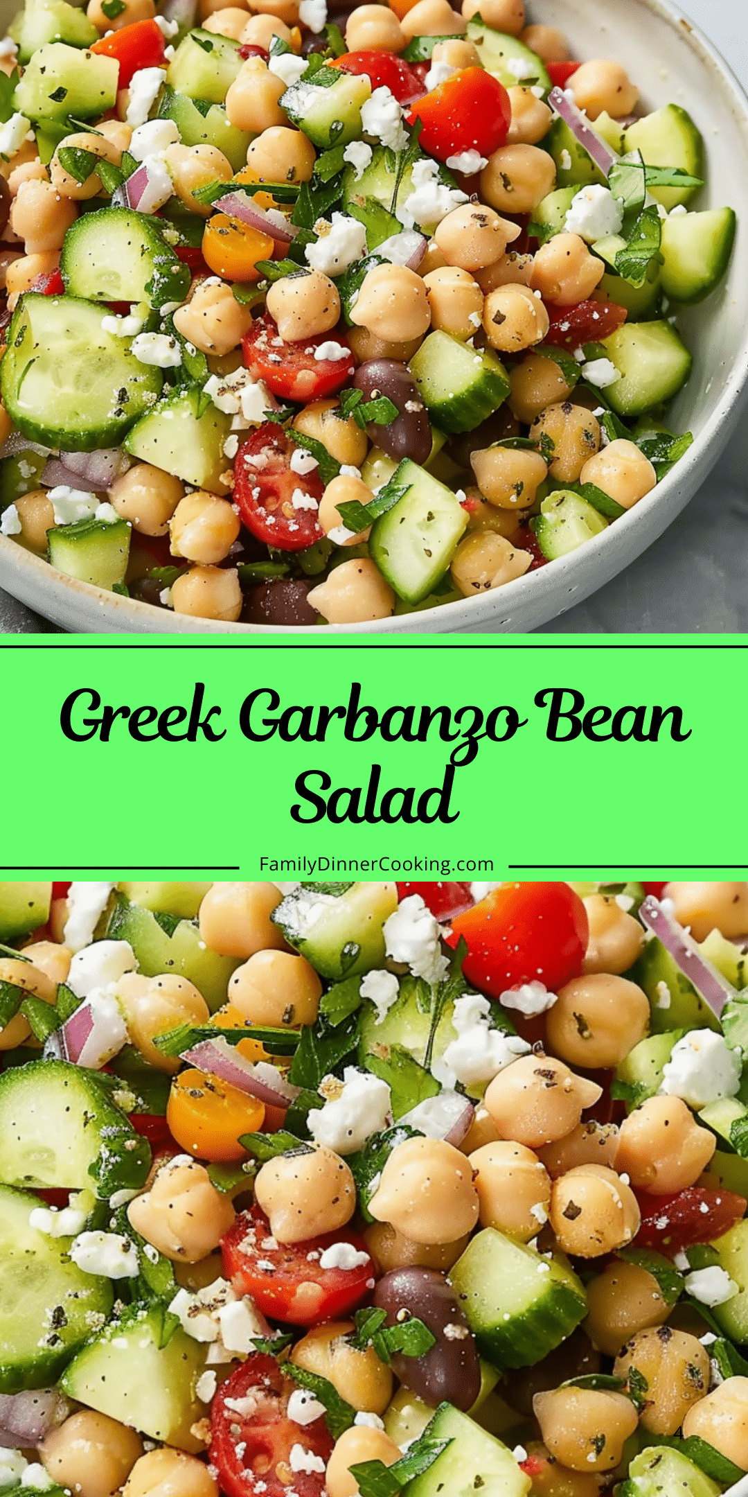 Greek Garbanzo Bean Salad | Family Dinner Cooking