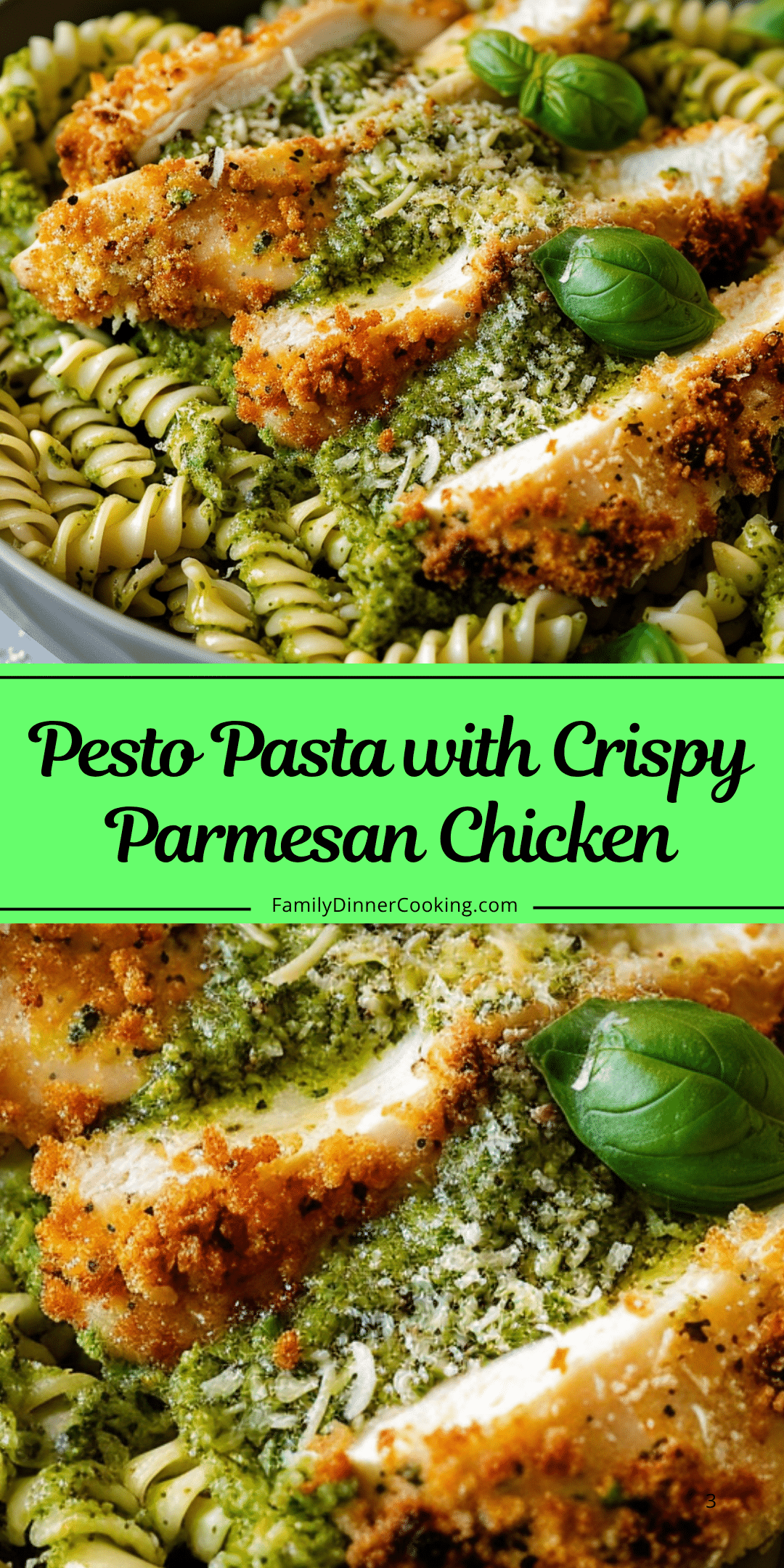 Pesto Pasta with Crispy Parmesan Chicken | Family Dinner Cooking