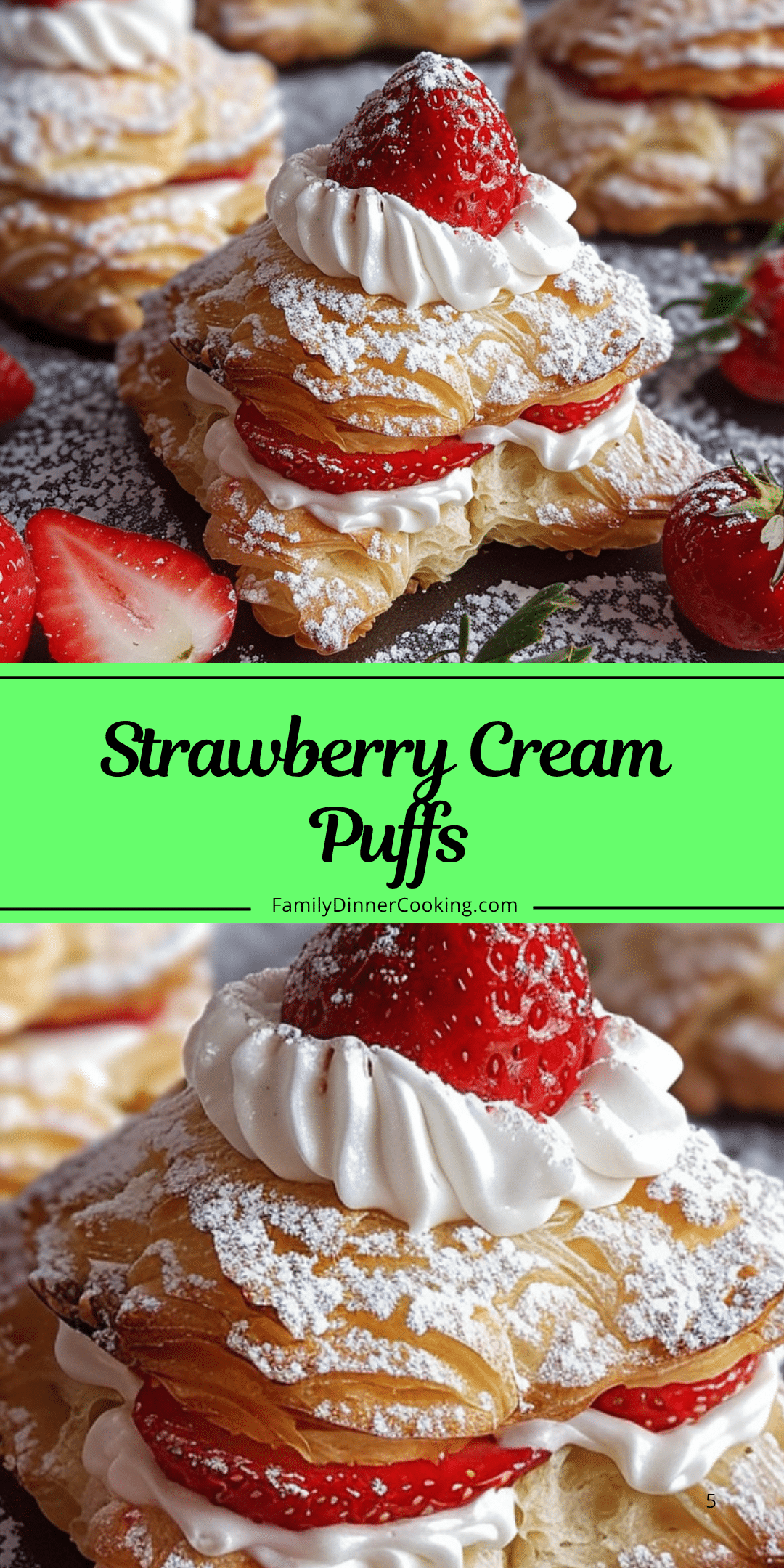 Strawberry Cream Puffs | Family Dinner Cooking