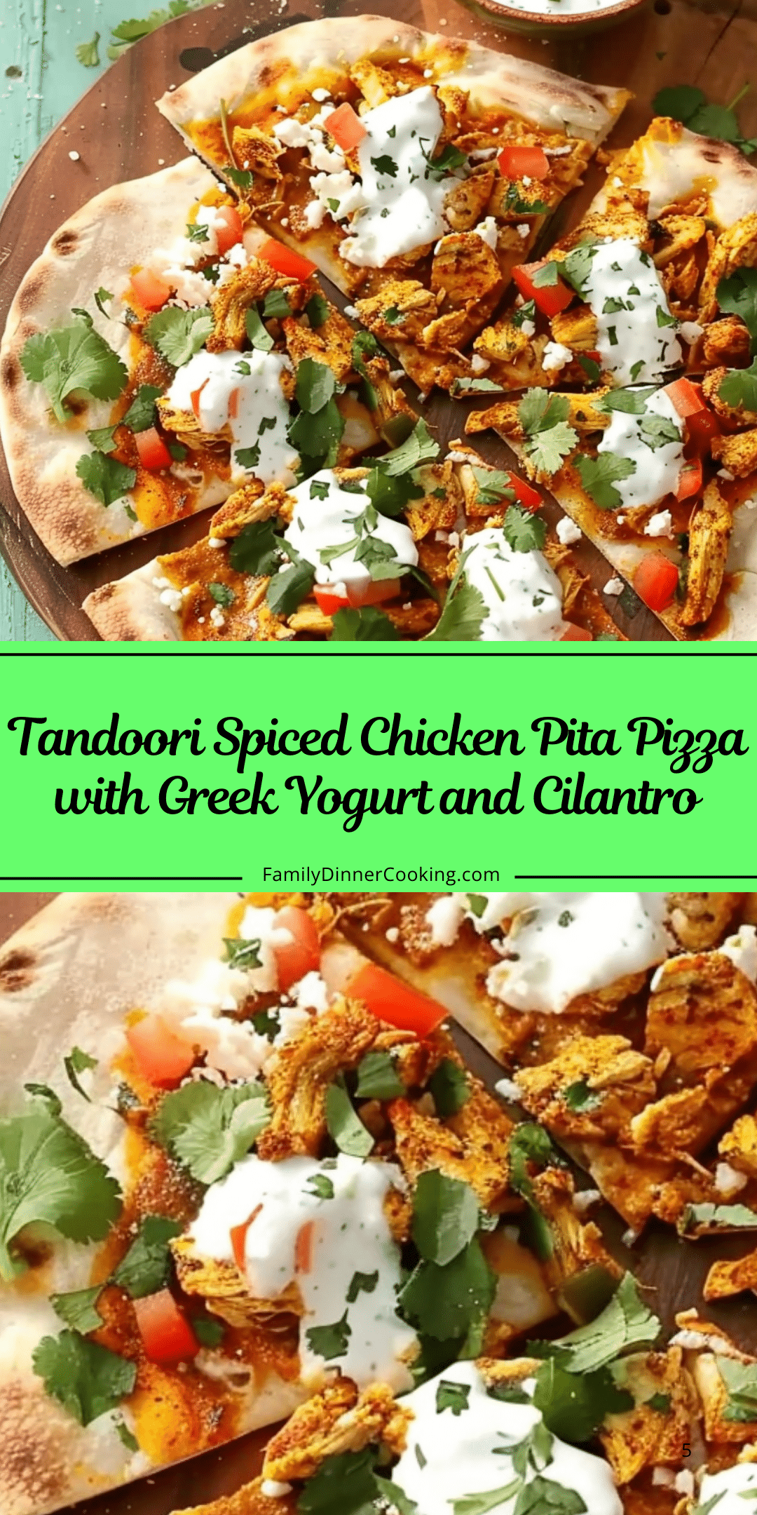 Tandoori Spiced Chicken Pita Pizza with Greek Yogurt and Cilantro ...